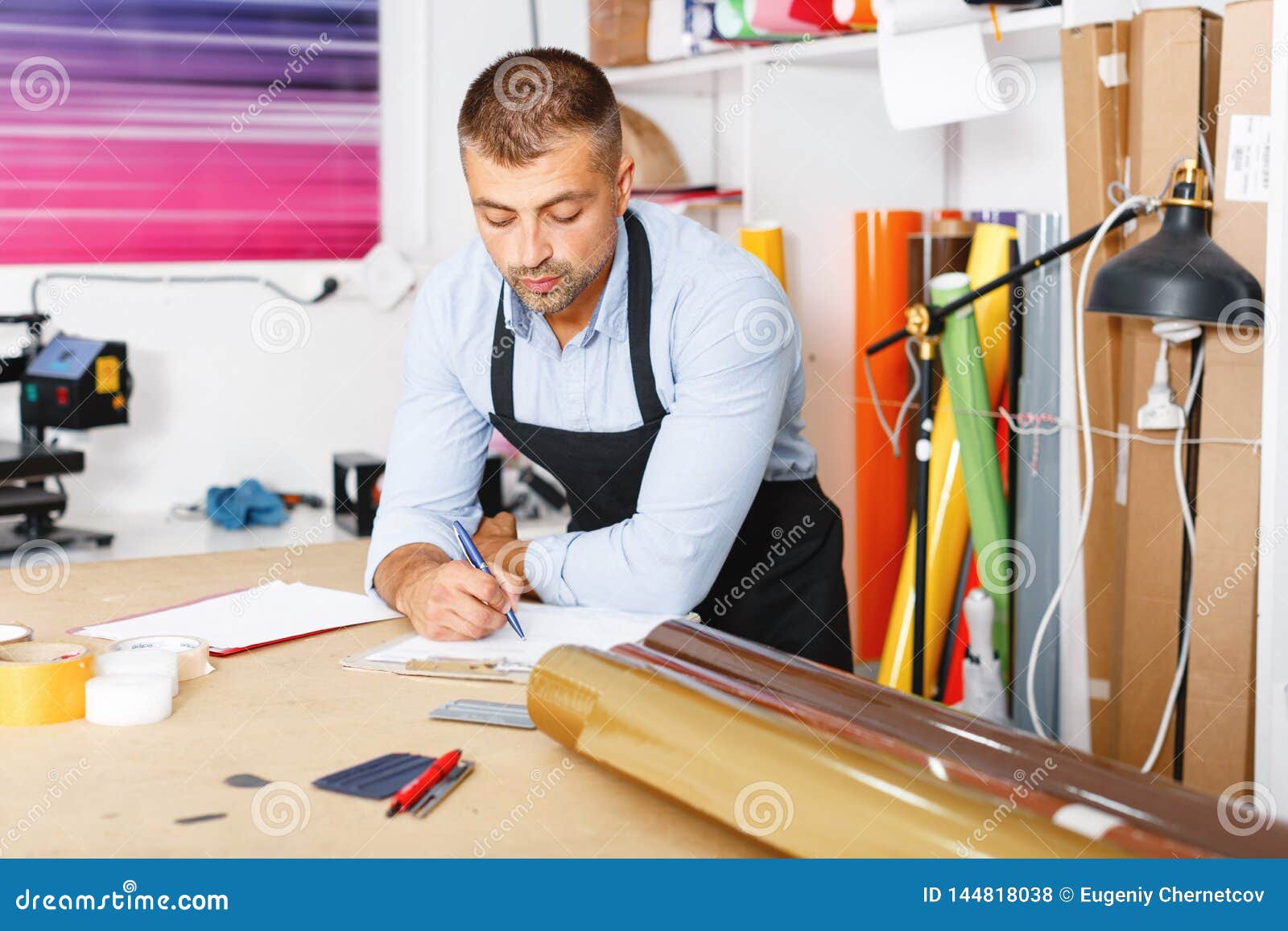 Profession,job,people,workman in Special Clothes with Paper Stock Photo ...