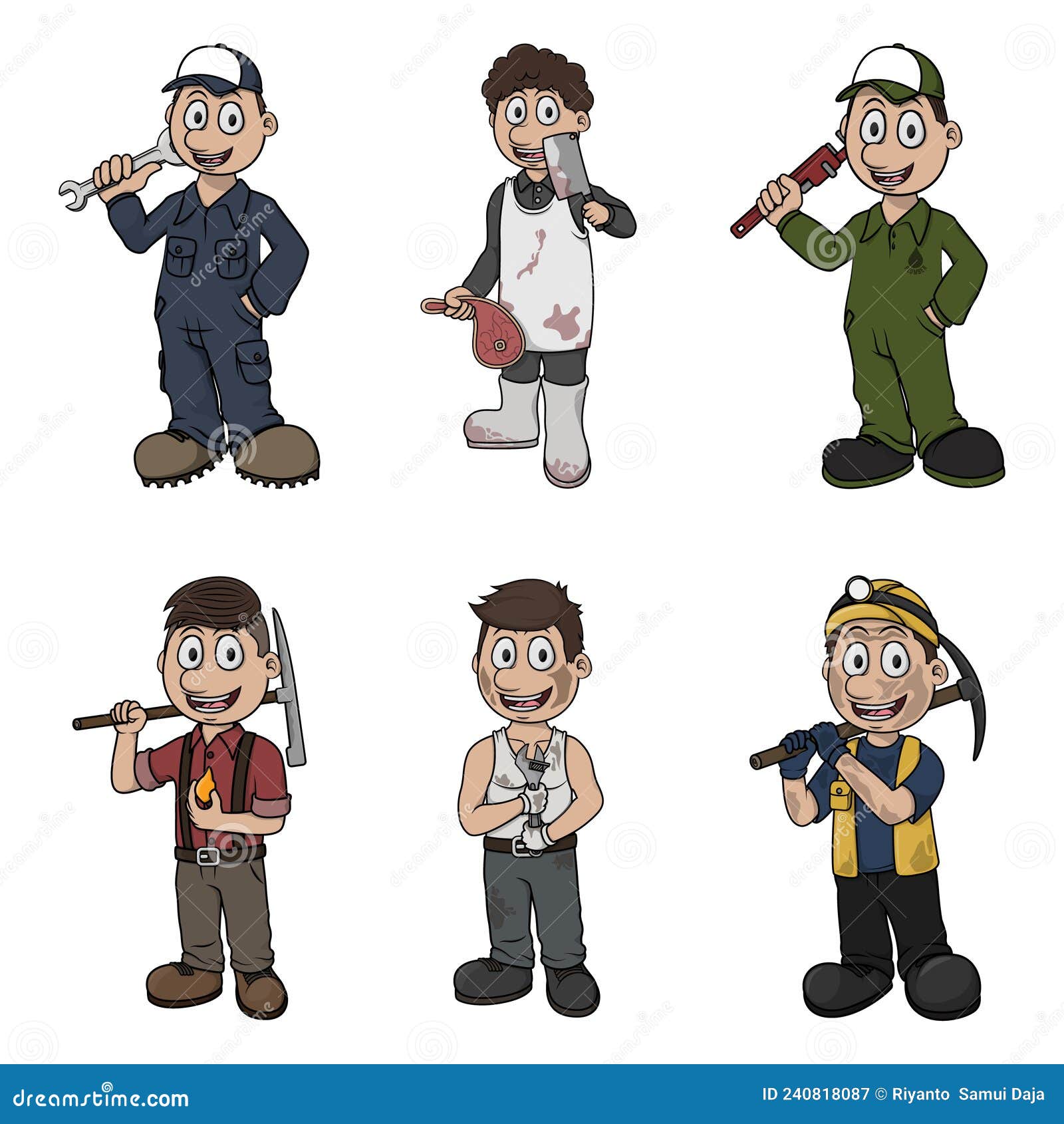 Profession Man Collection Color Illustration Stock Vector ...