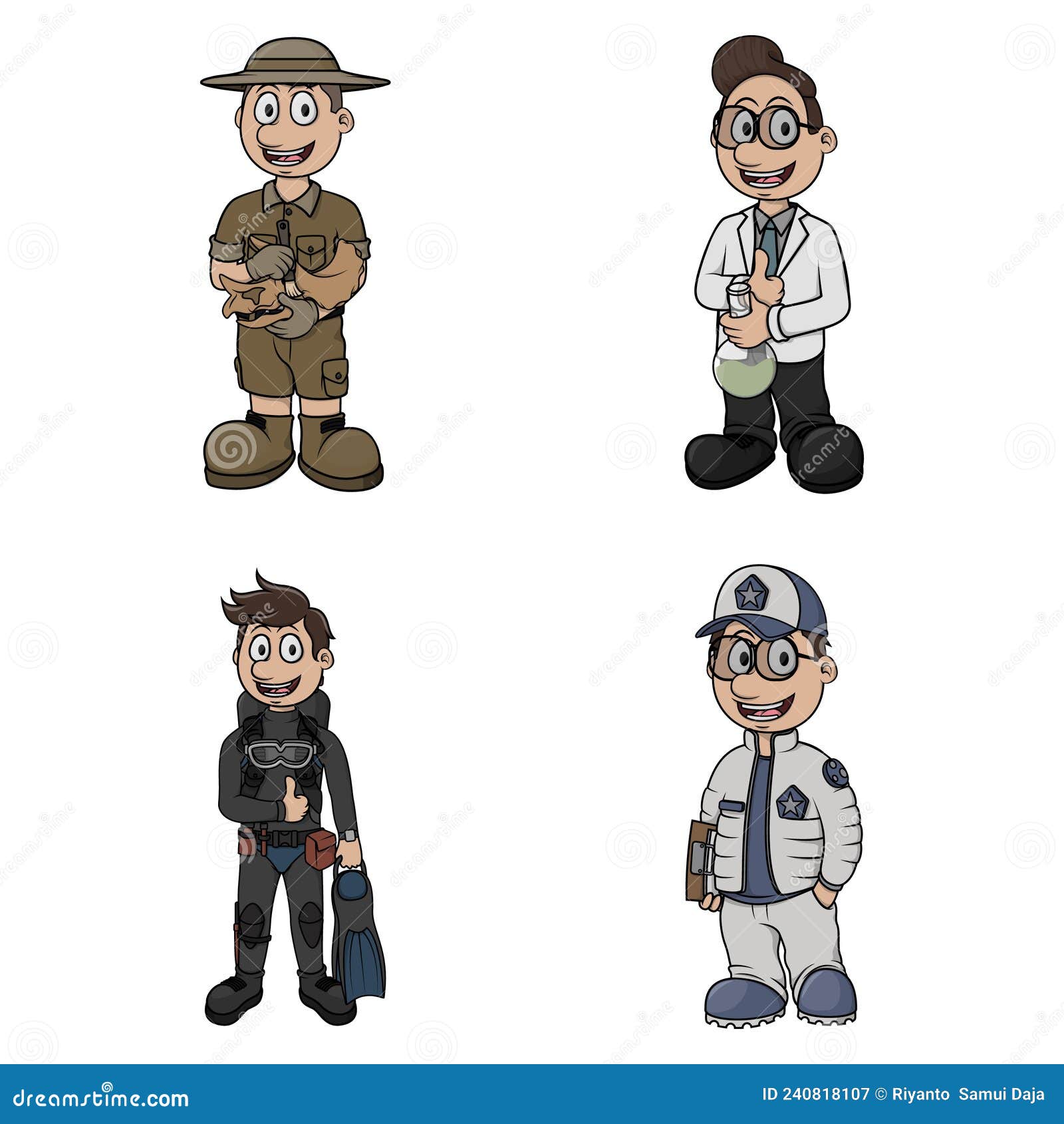 Profession Man Collection Color Illustration Stock Vector ...