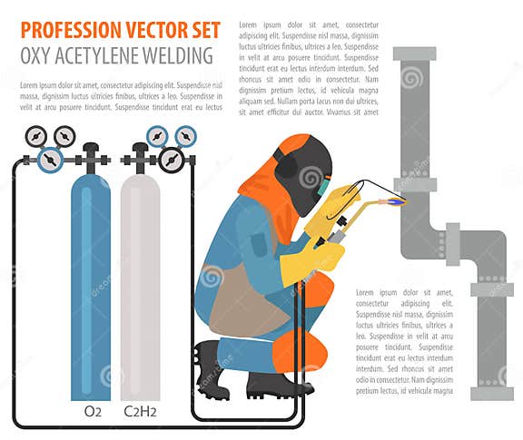 Profession And Occupation Set Metal Welding Equipment Gas Cutting
