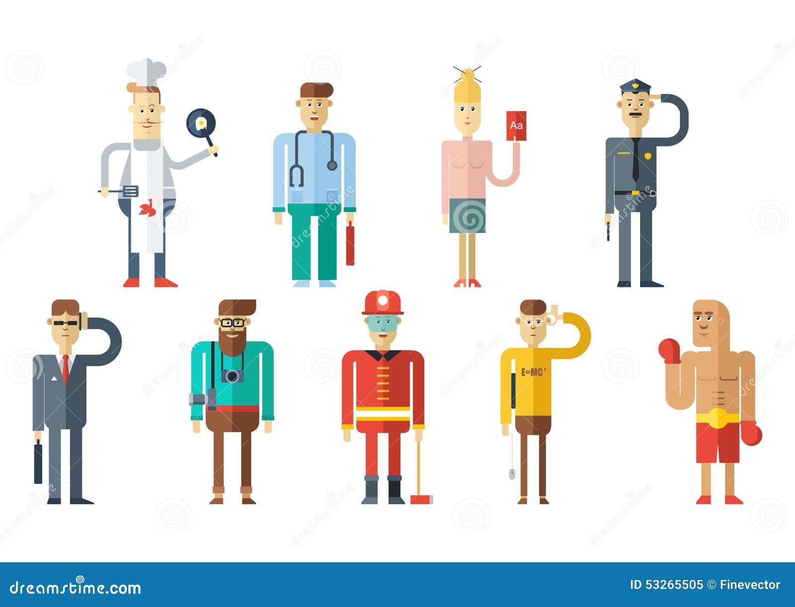 Profession People Collection. Flat Style Design Stock Vector ...