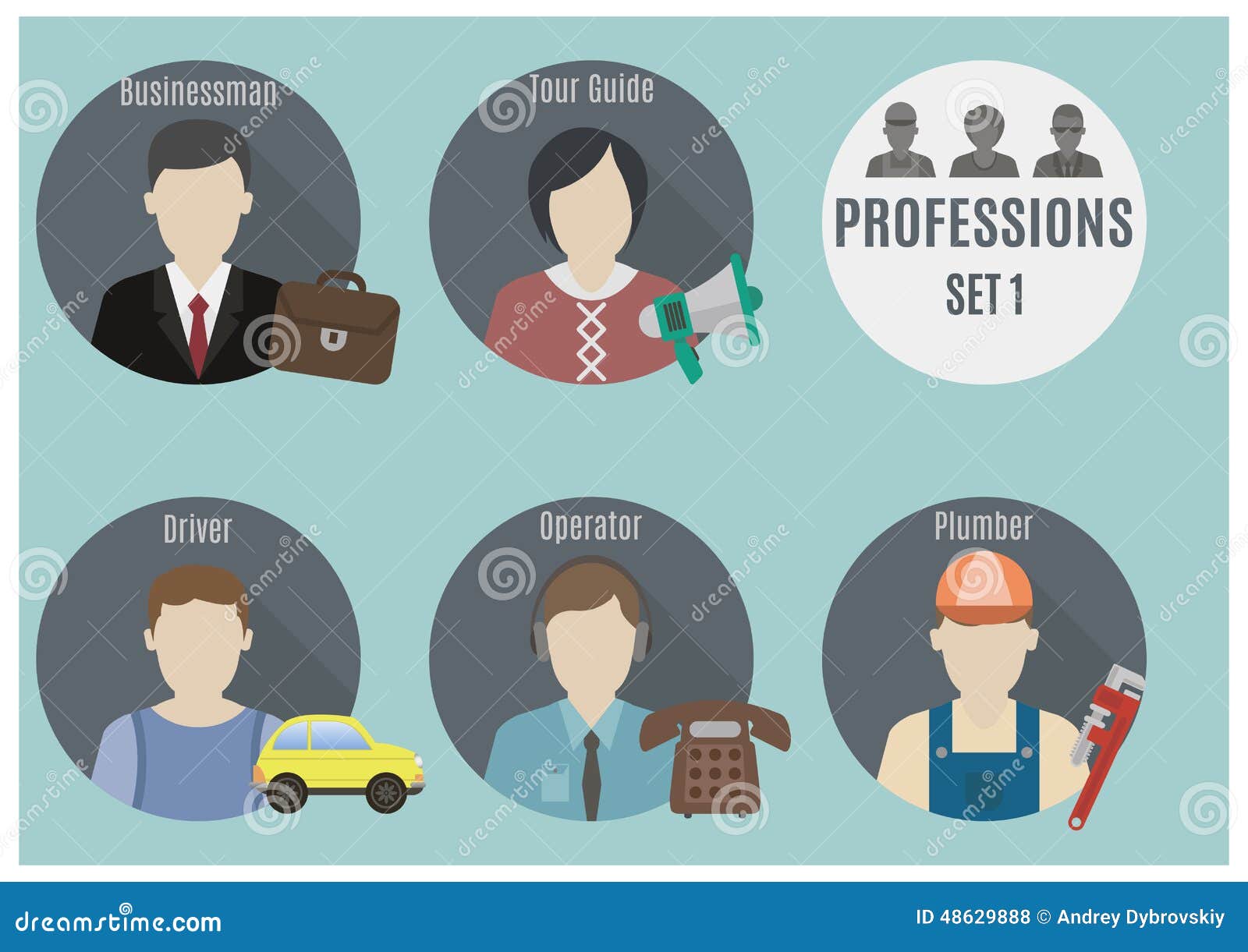 Profession people. Set 1 stock vector. Illustration of circle - 48629888