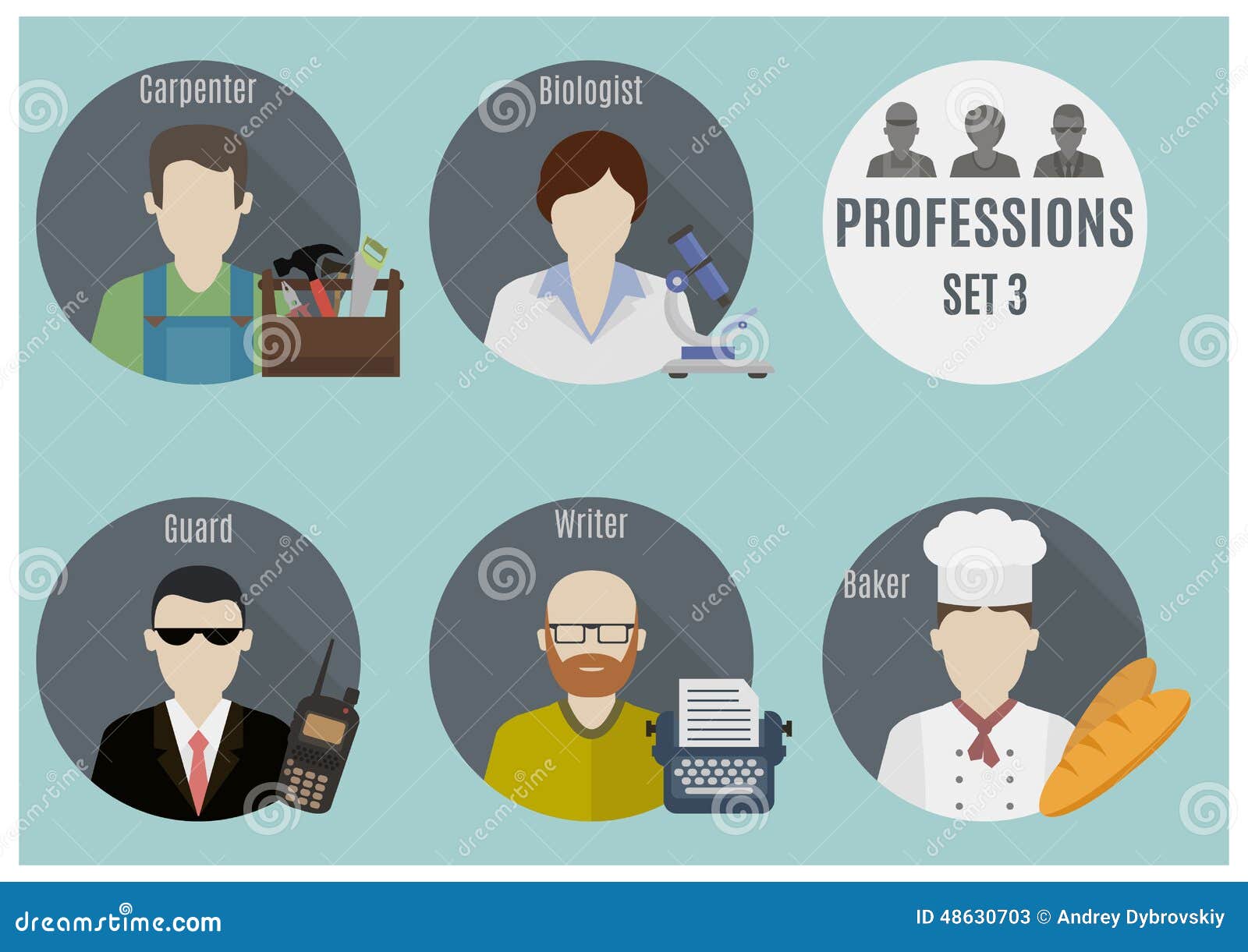 Profession people. Set 3 stock vector. Illustration of design - 48630703