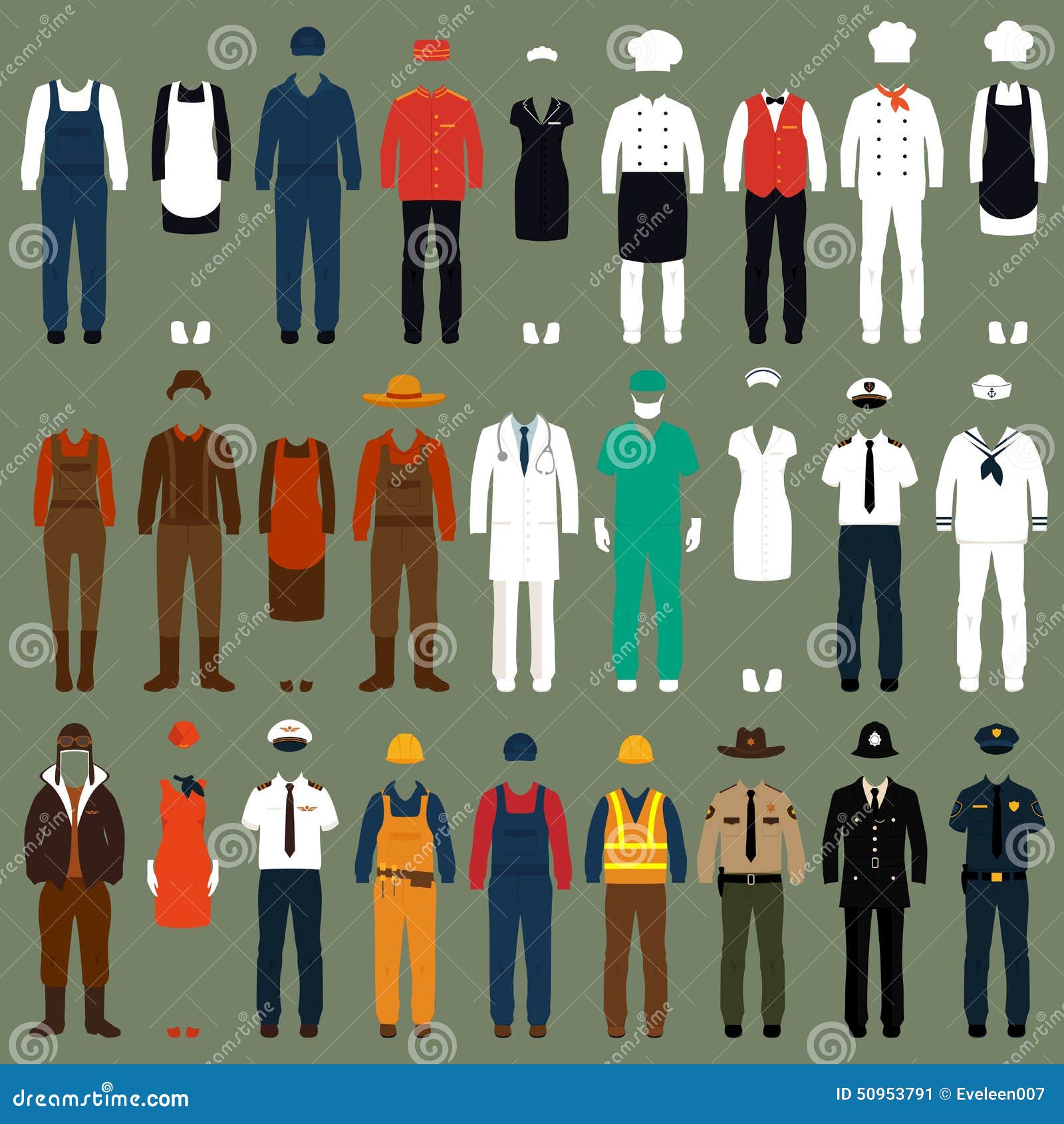 Profession People. Detailed Character Cartoon Vector | CartoonDealer ...