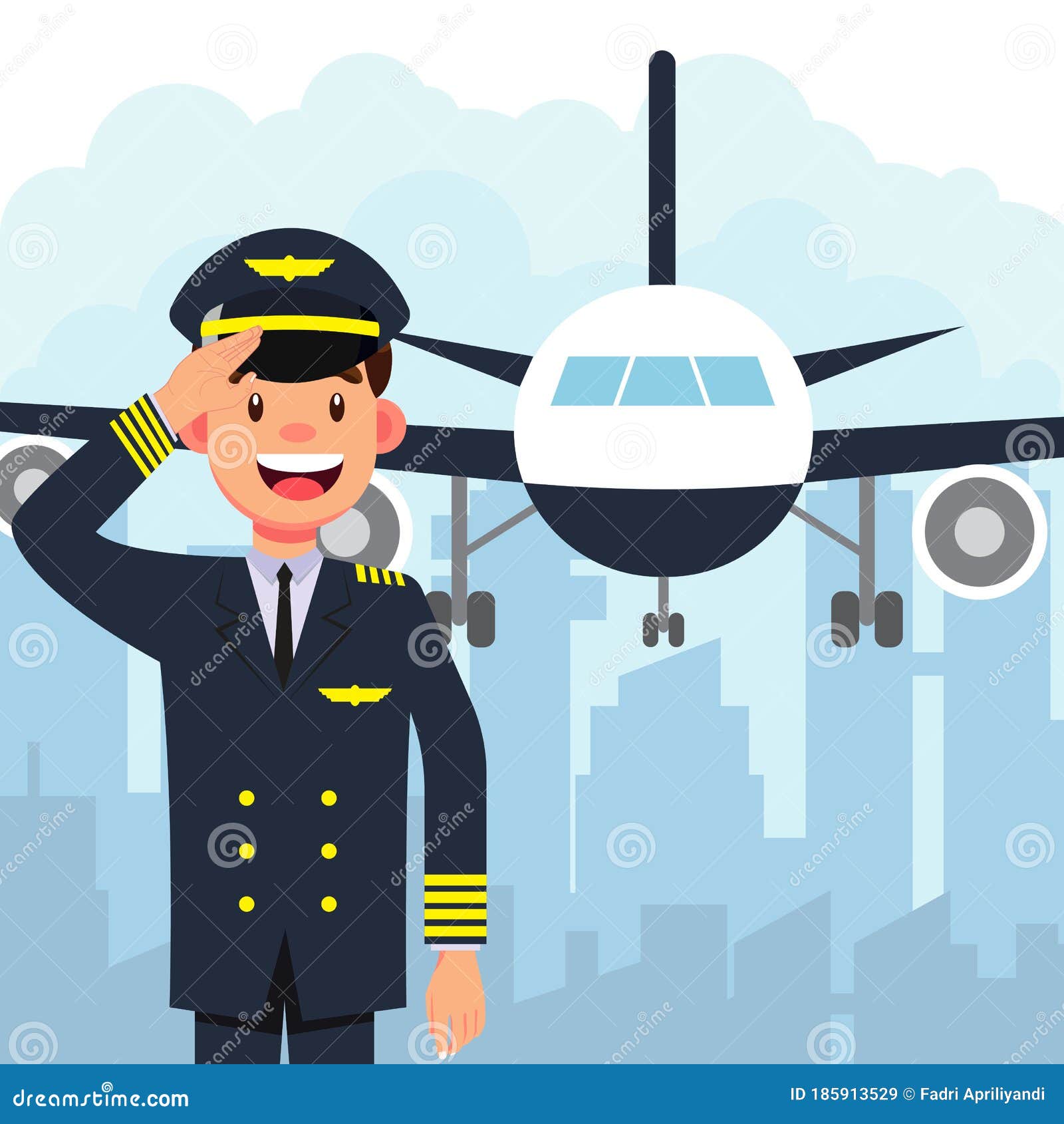 Profession Pilot of Aircraft Stock Vector - Illustration of adult ...