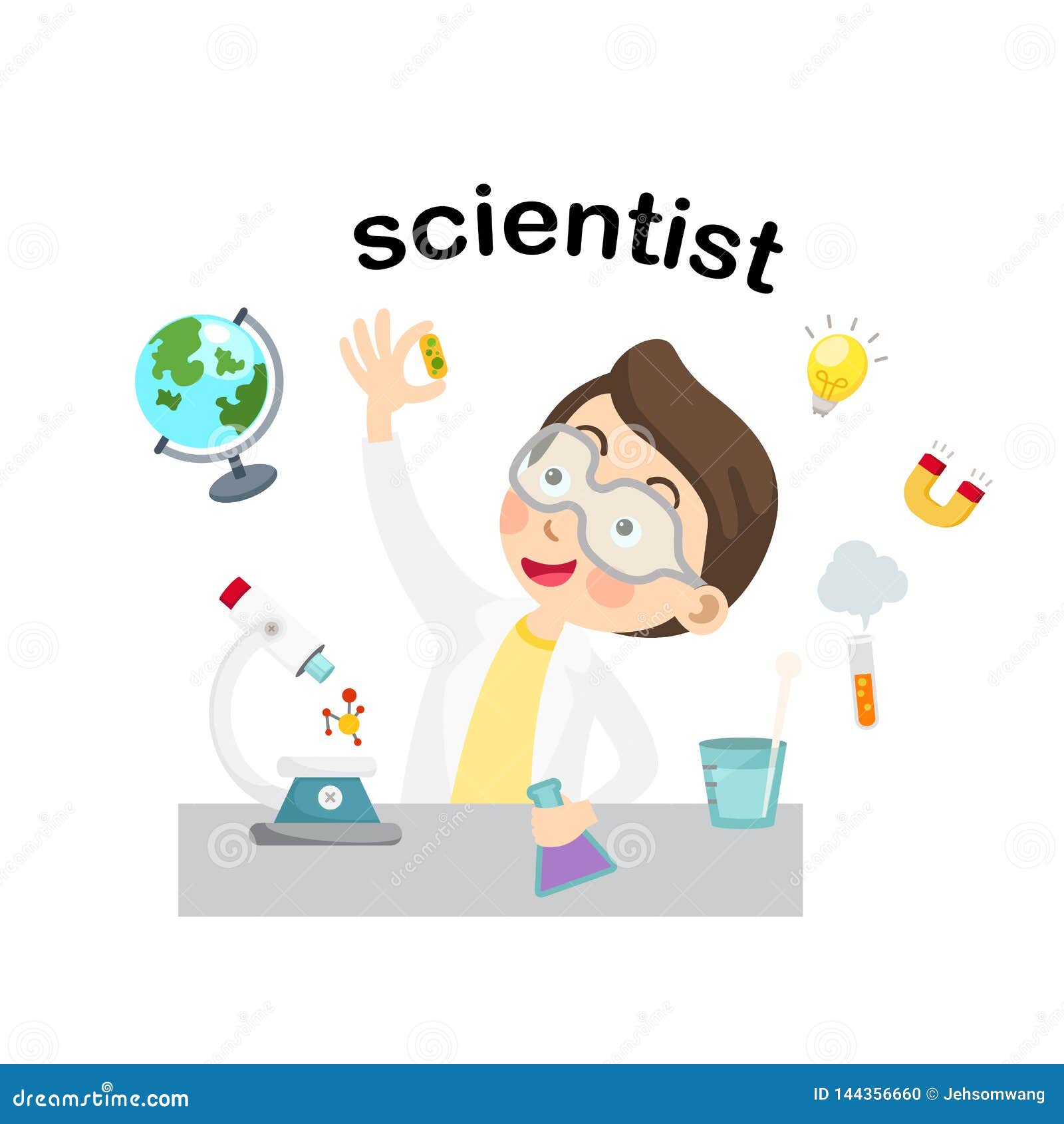 Profession Scientist Illustration Stock Vector - Illustration of pages ...
