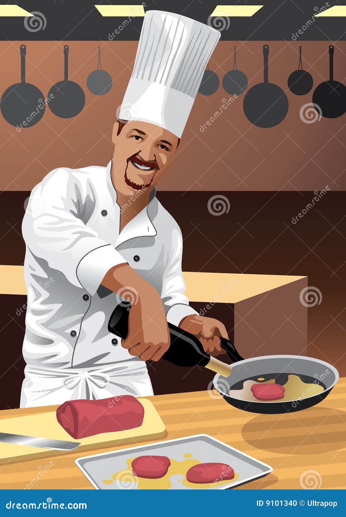 Chef-cook Girl Coloring Page Stock Photography | CartoonDealer.com ...