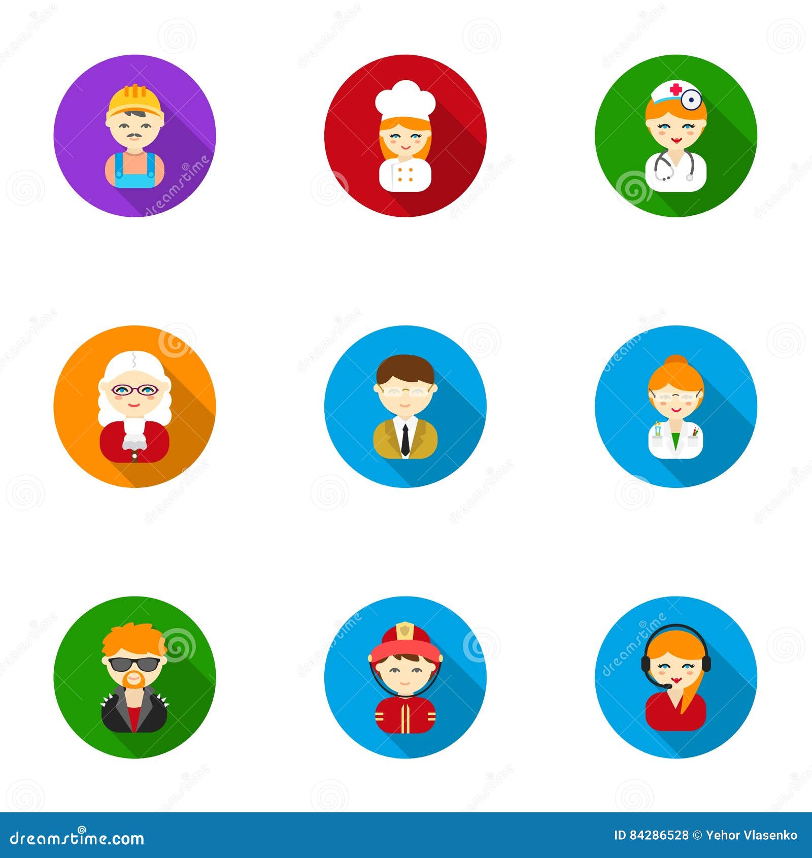 Profession Set Icons in Flat Style. Big Collection of Profession Vector ...