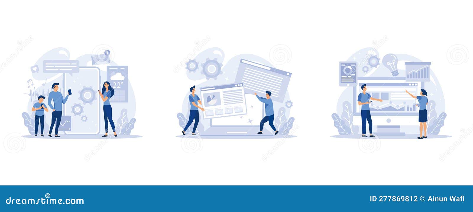 It Profession Set Programmer Write Software And Create Code For Computer Stock Vector