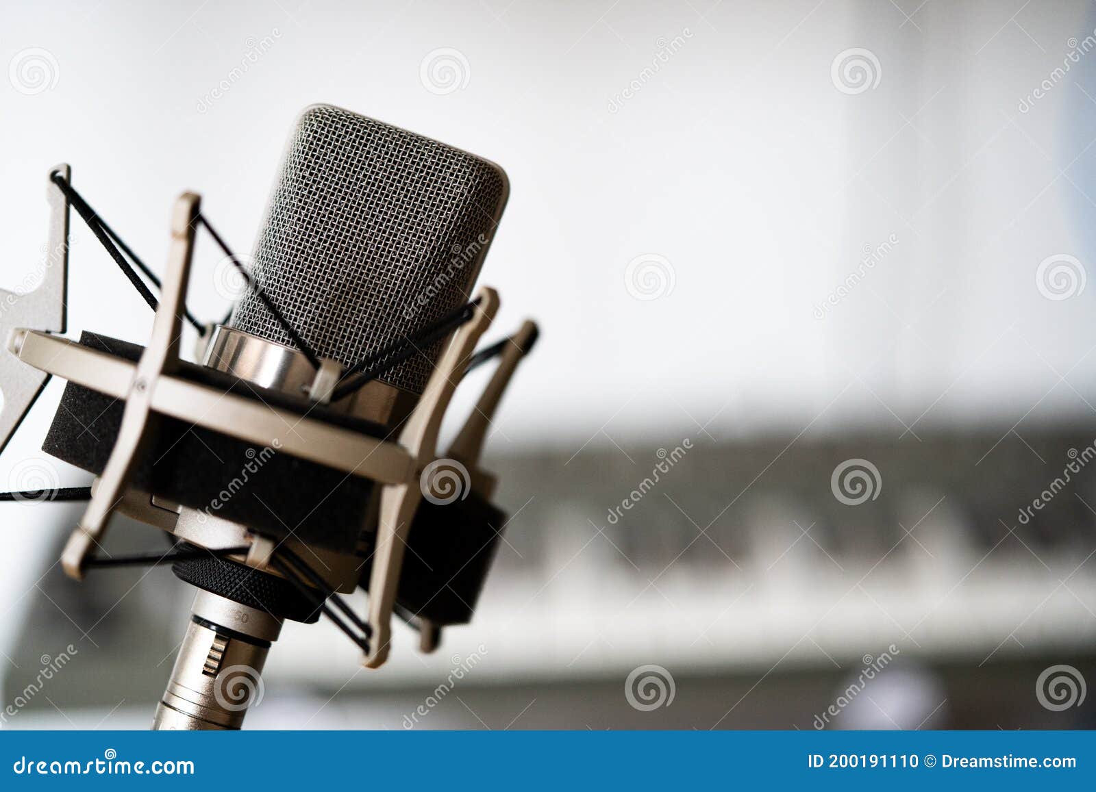 Profession Studio Recording Microphone in Cradle. Macro Photography ...