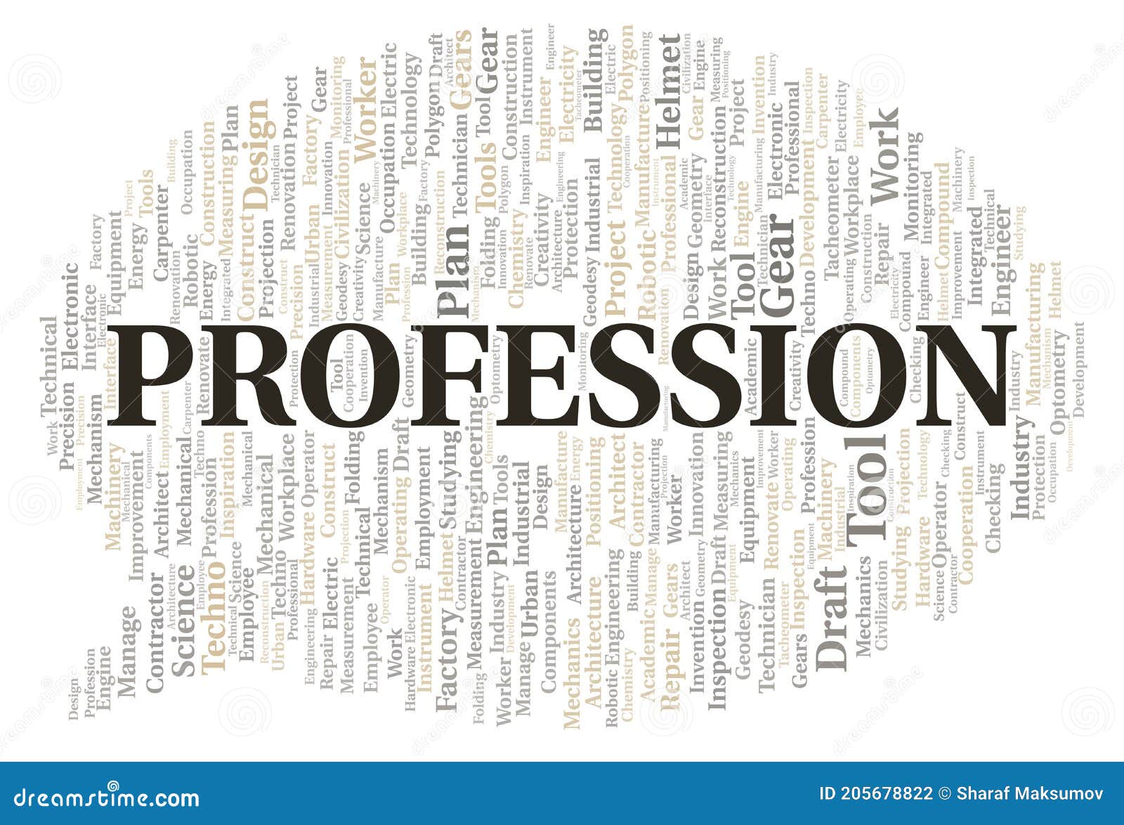 Profession Typography Word Cloud Create with the Text only Stock ...