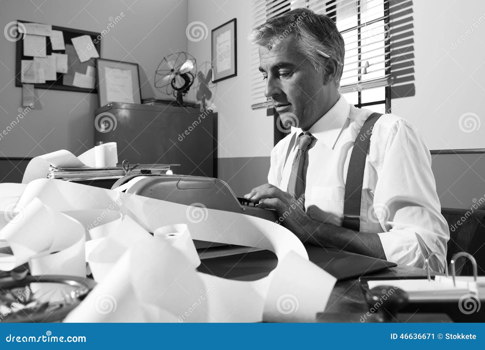 Professional Accountant at Work in Vintage Office Stock Image - Image ...