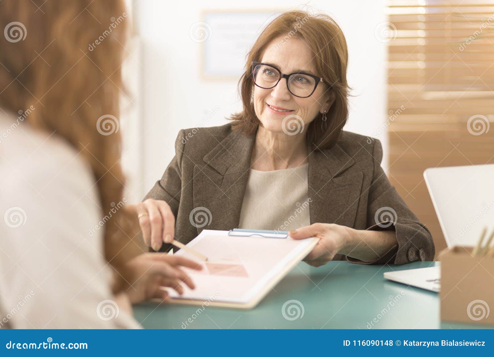 Professional Advisor Working with Employee Stock Photo - Image of ...