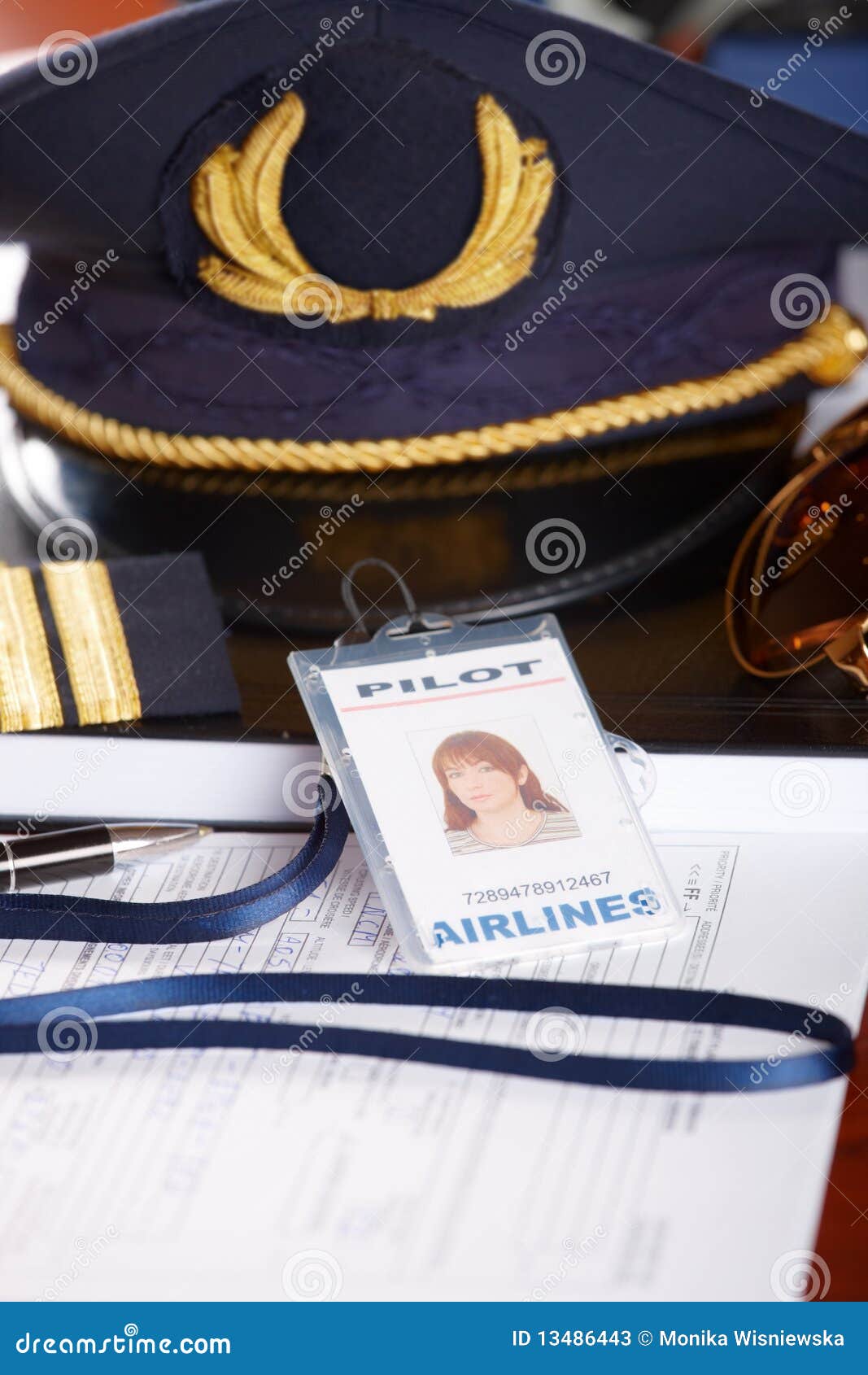 Professional Airline Pilot Equipment Stock Image - Image of holder ...