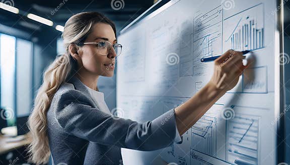 Professional Analyst Drawing Data Visualizations and Charts on ...