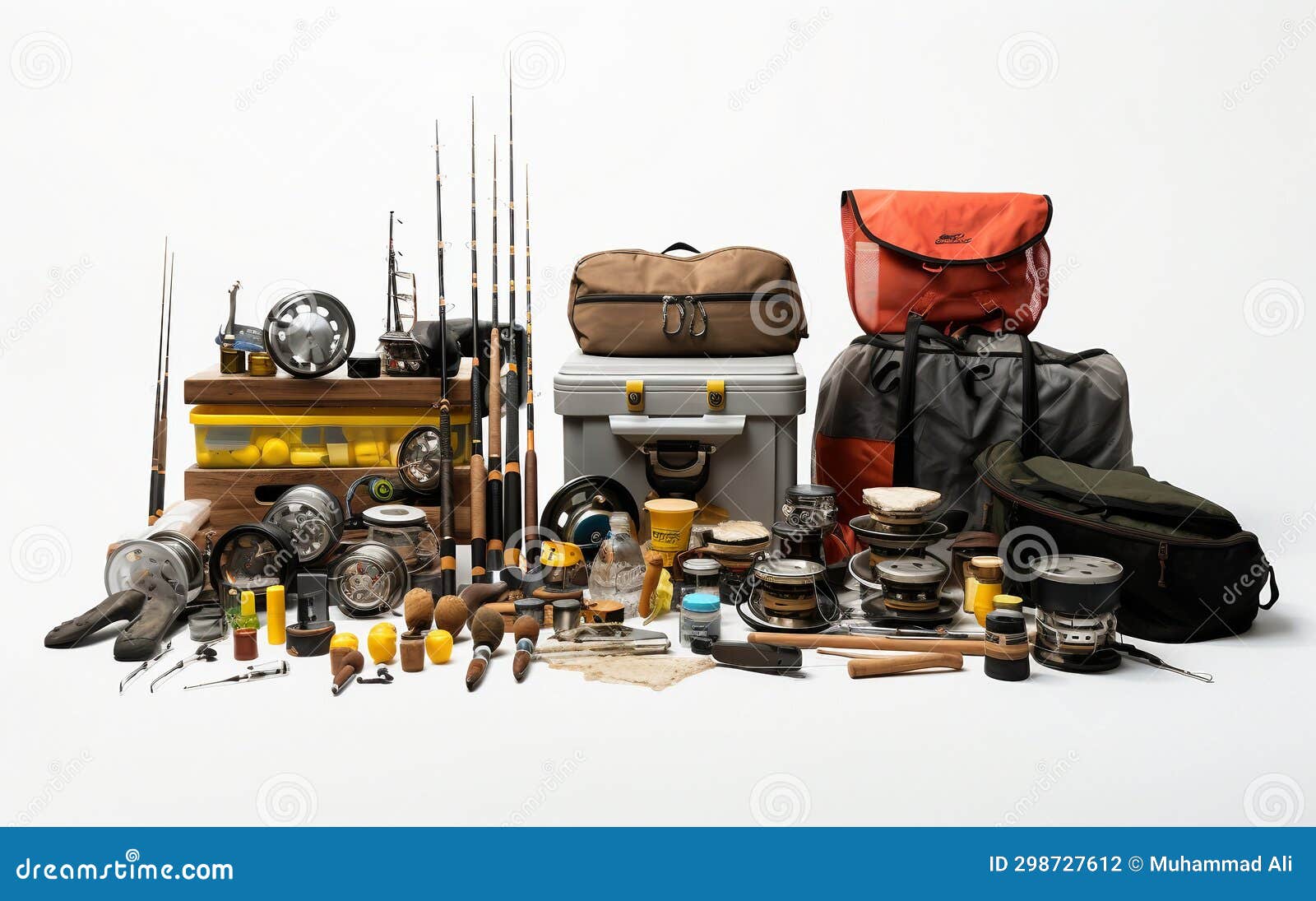 Professional Angling Gear On White Background Stock Photography ...