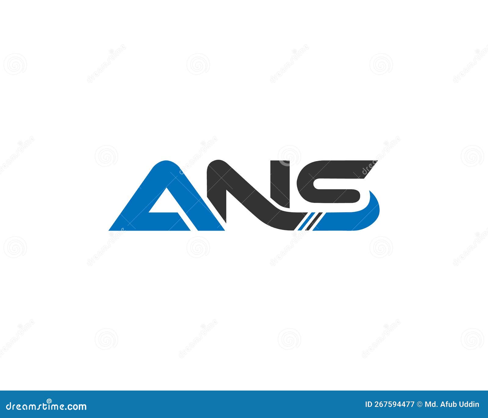 Professional ANS Letter Logo Design Stock Vector - Illustration of ...