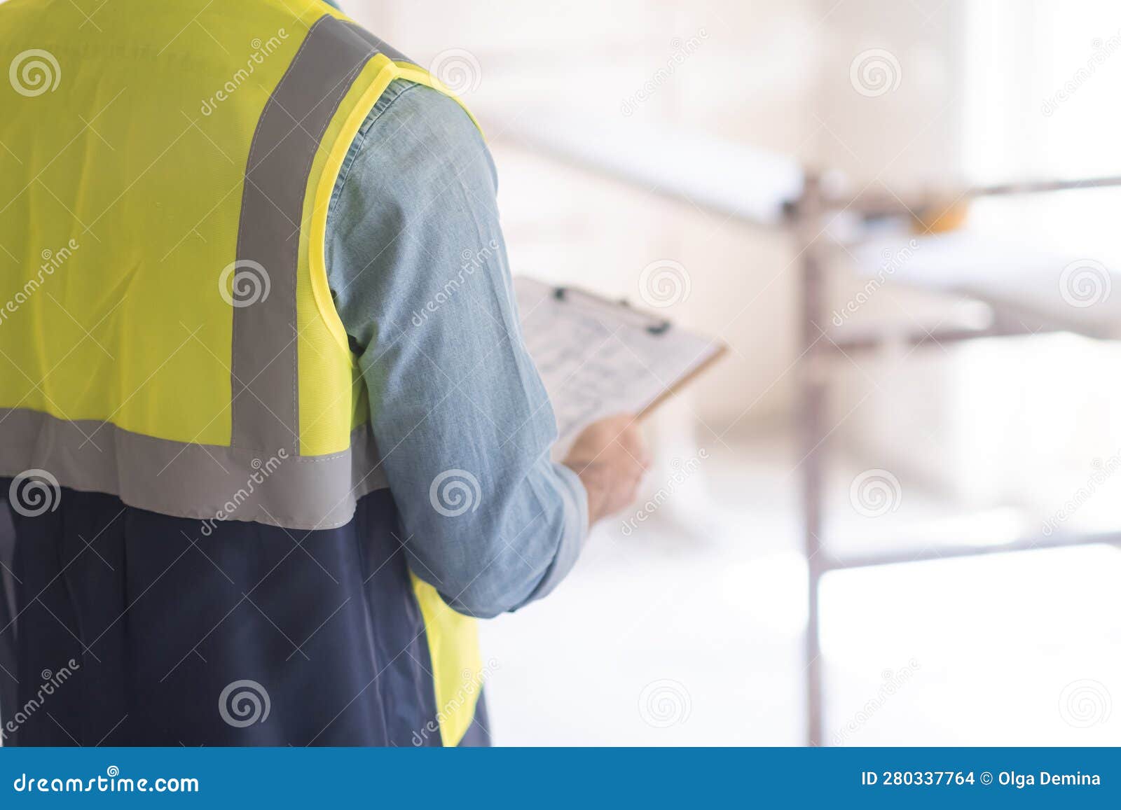 Professional Architect Checking Plan of Office before Starting ...