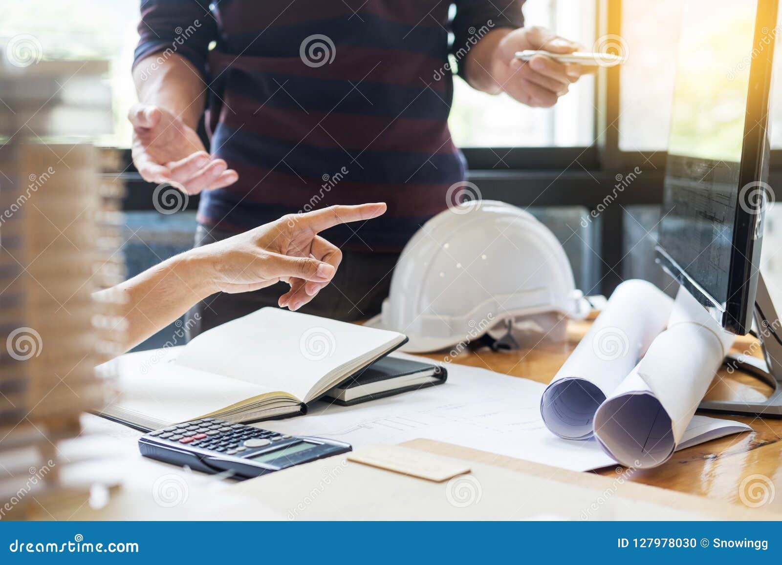 Professional Architect Designer Structural Engineer Team Colleagues ...