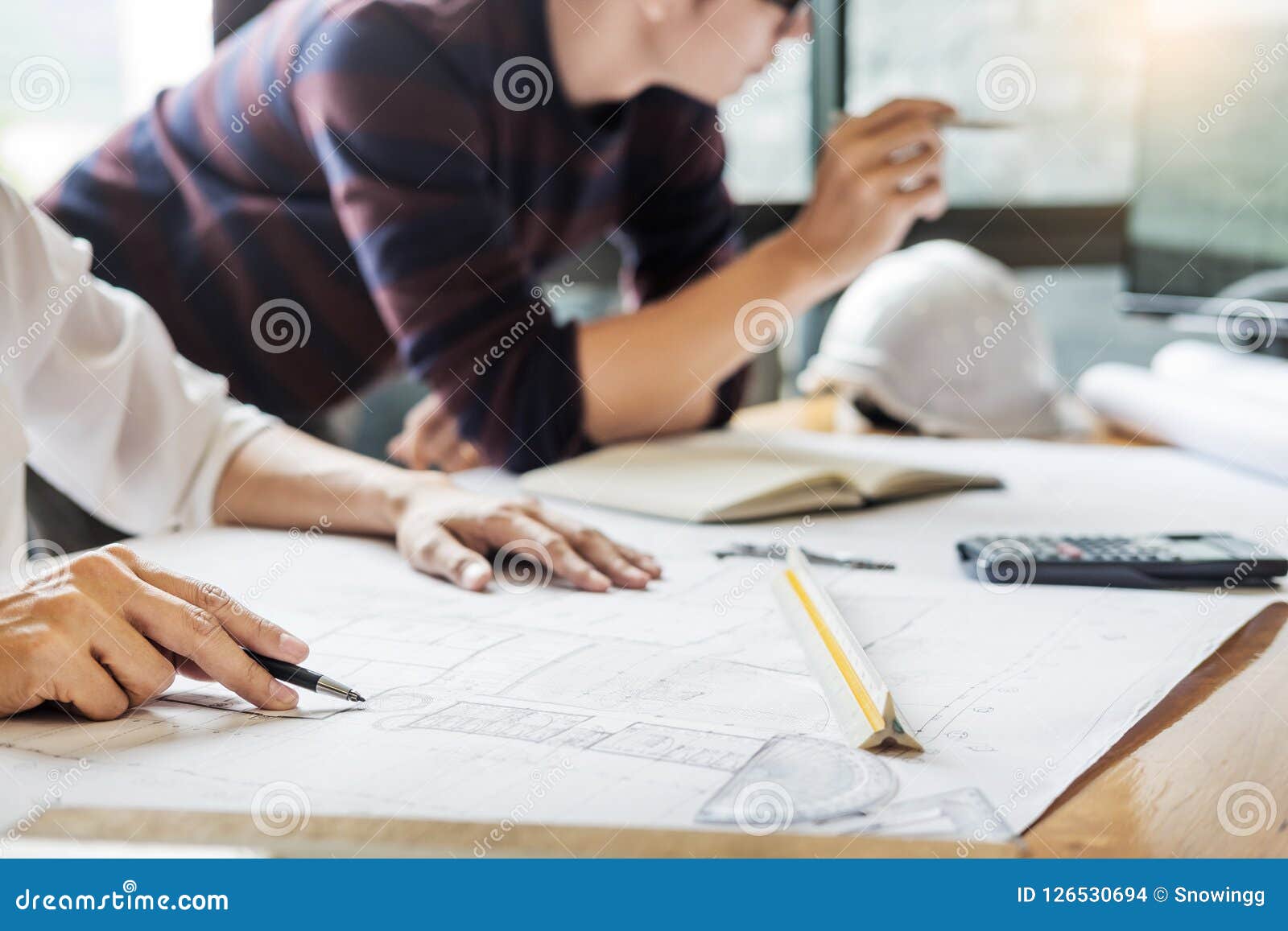 Professional Architect Designer Structural Engineer Team Colleag Stock ...