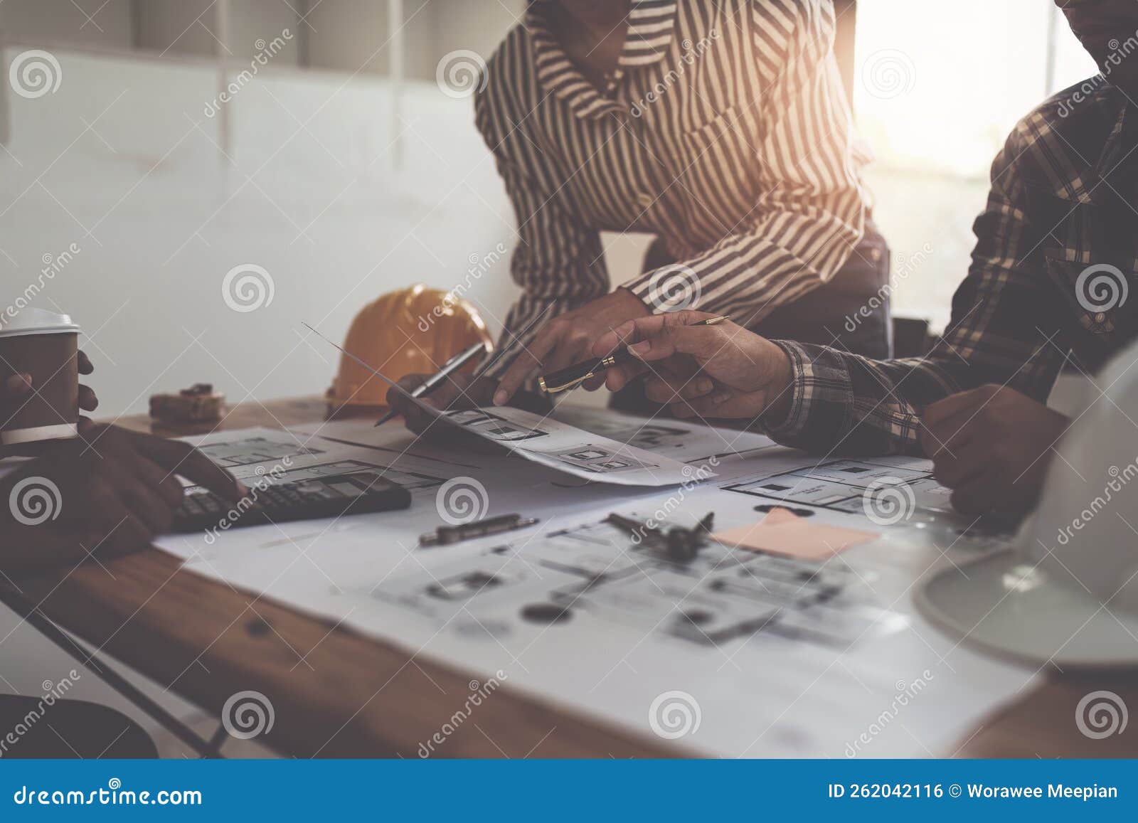 Professional Architect Designer Structural Engineer Team Colleagues ...