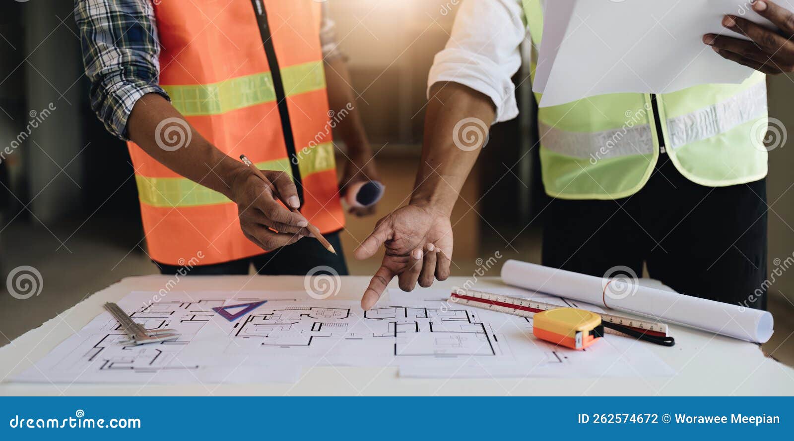 Professional Architect Designer Structural Engineer Team Colleagues ...