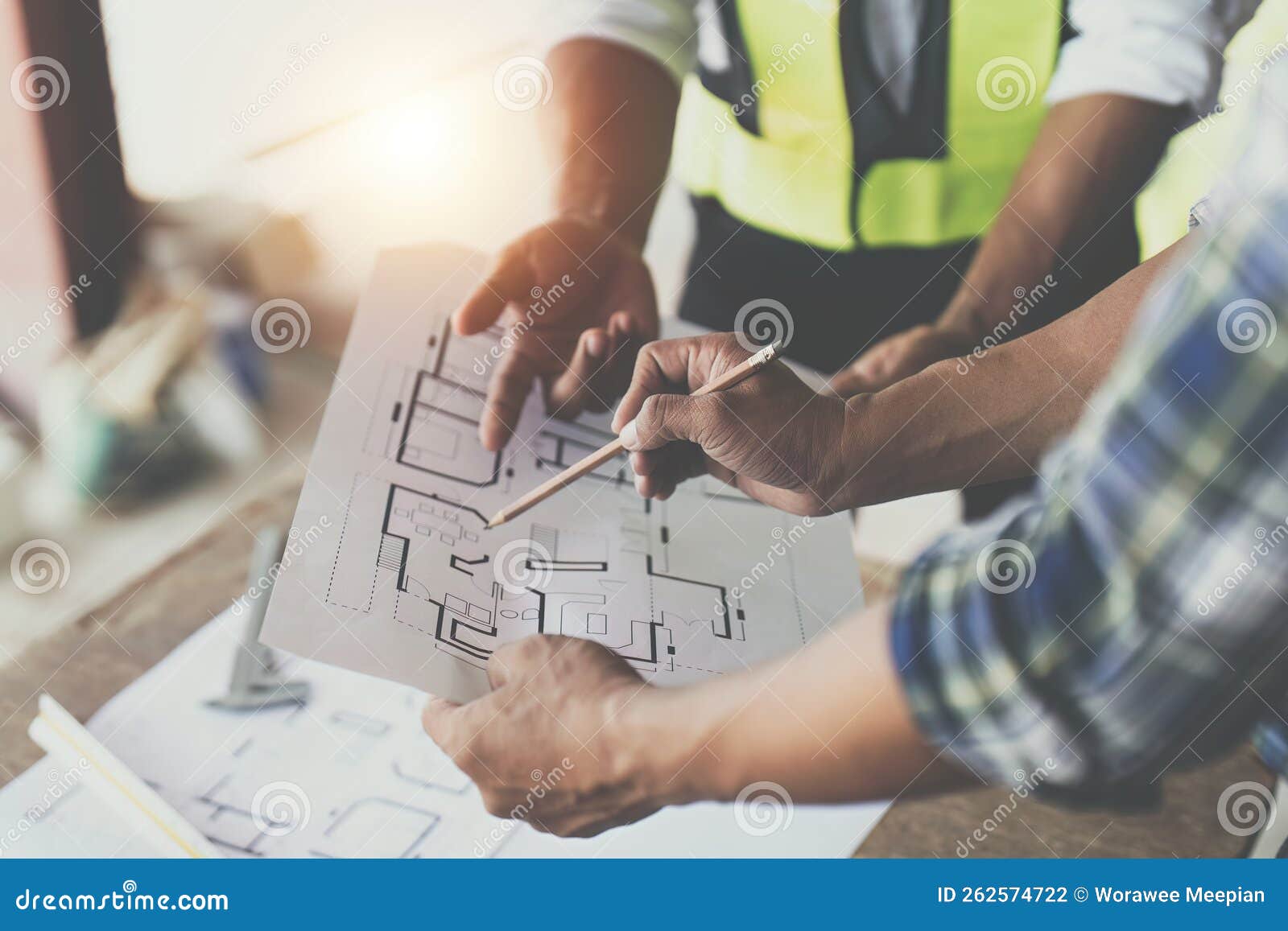 Professional Architect Designer Structural Engineer Team Colleagues ...