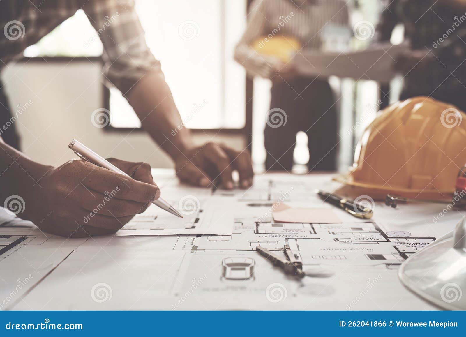 Professional Architect Designer Structural Engineer Team Colleagues ...