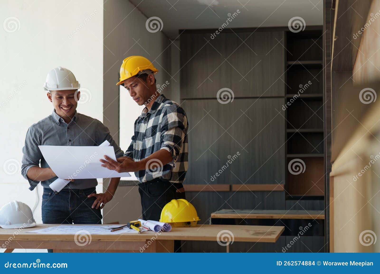 Professional Architect Designer Structural Engineer Team Colleagues ...