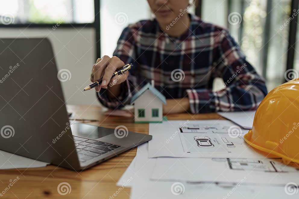 Professional Architect Designer Structural Engineer Working with ...