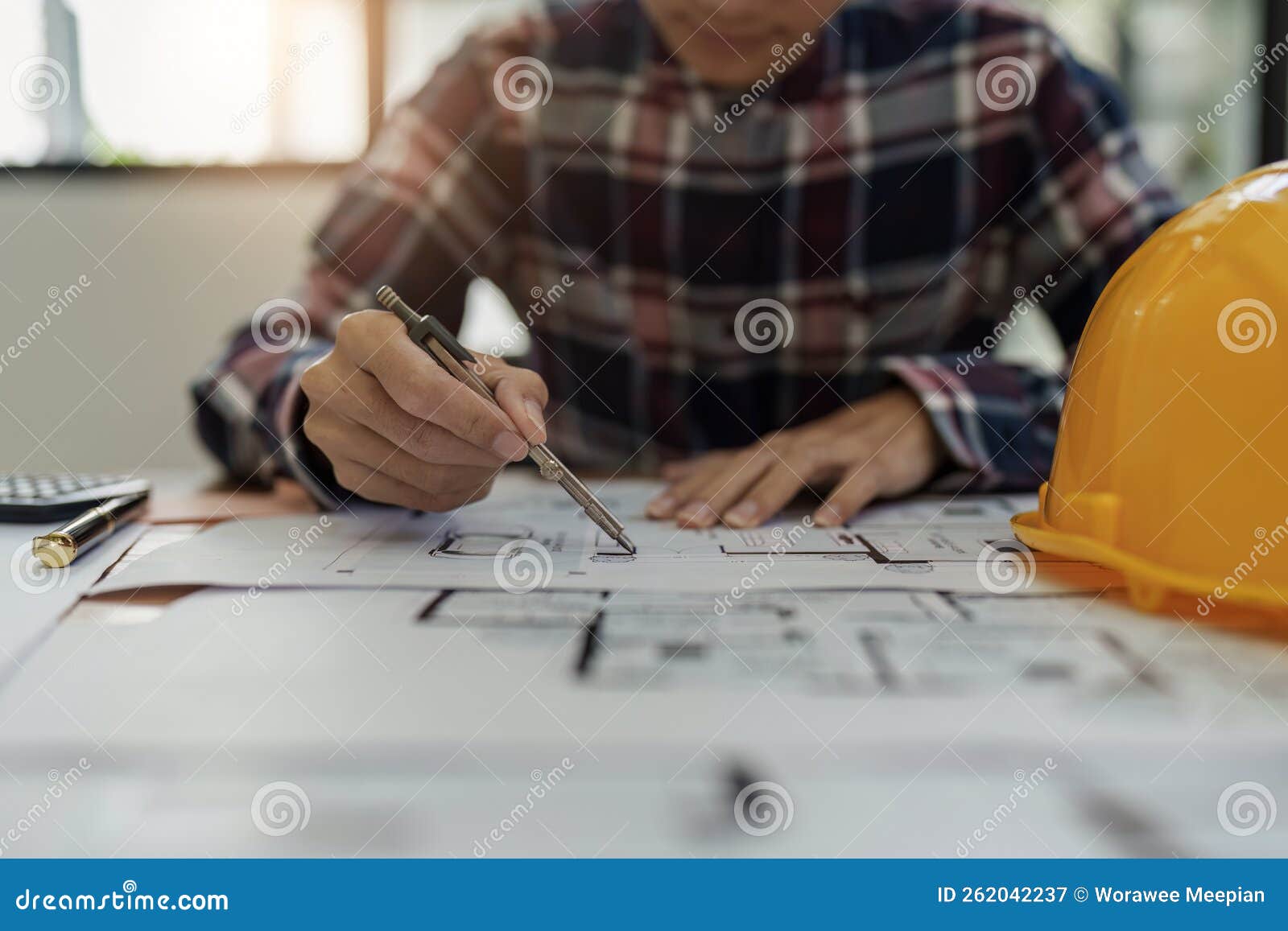 Professional Architect Designer Structural Engineer Working with ...