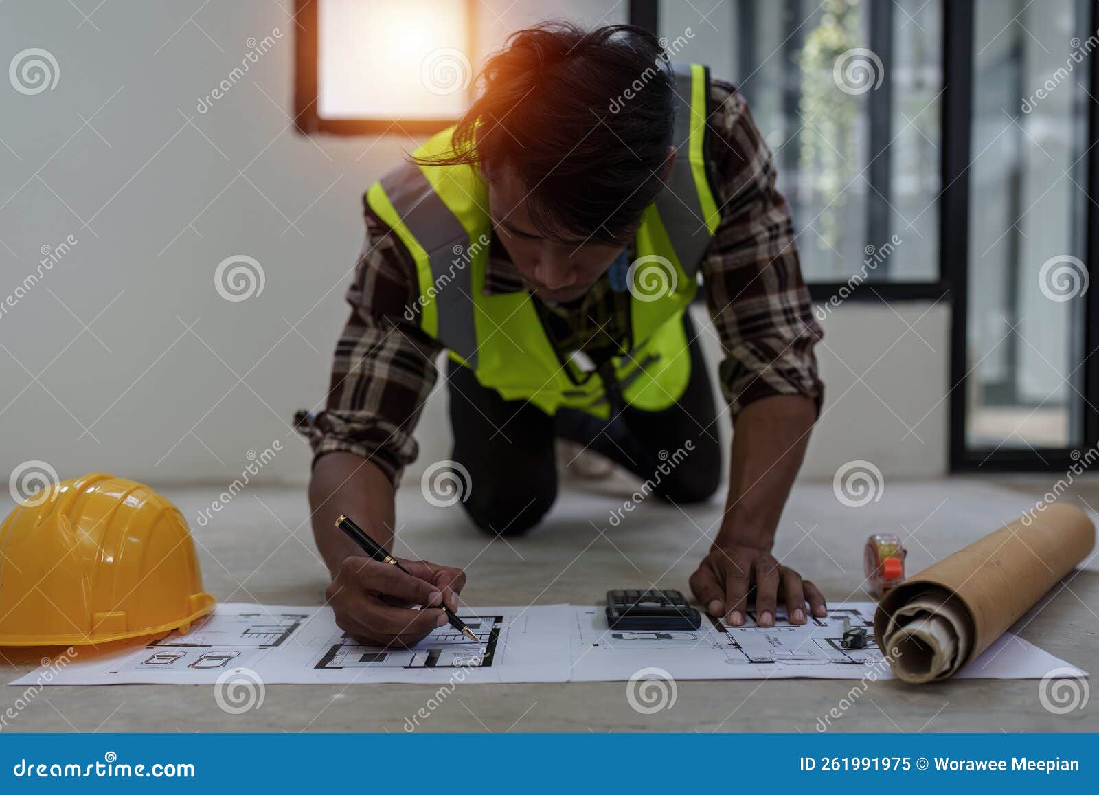 Professional Architect Designer Structural Engineer Working with ...