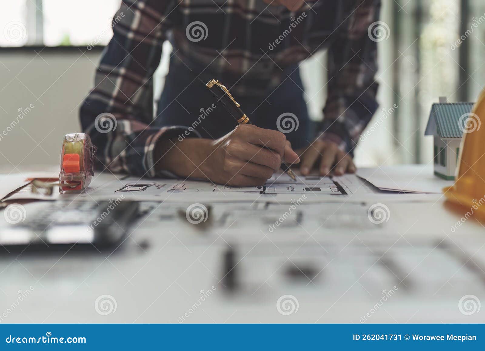 Professional Architect Designer Structural Engineer Working with ...