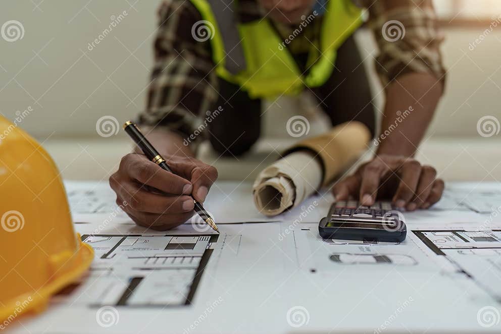 Professional Architect Designer Structural Engineer Working with ...