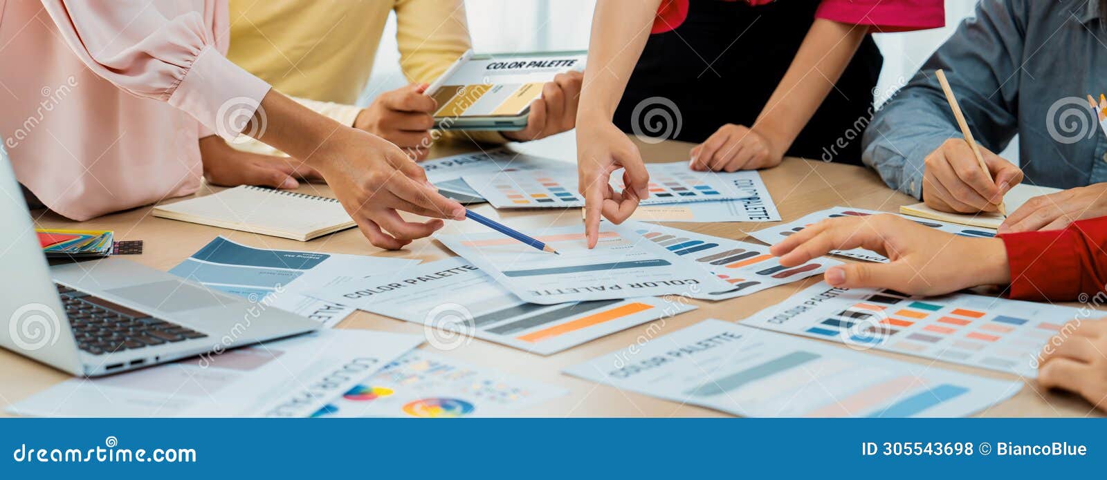 Professional Architect Designer Team Discuss about Color Selection ...