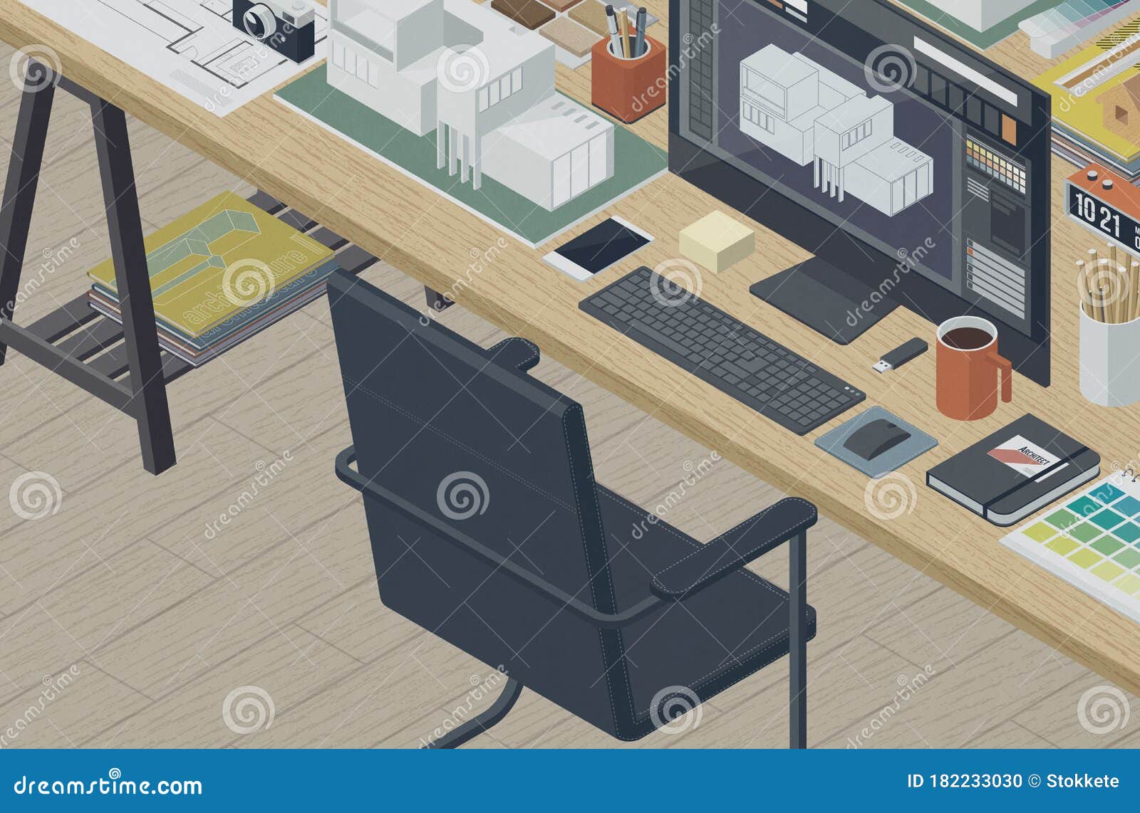 Professional Architect and Interior Designer Isometric Desktop,3D ...