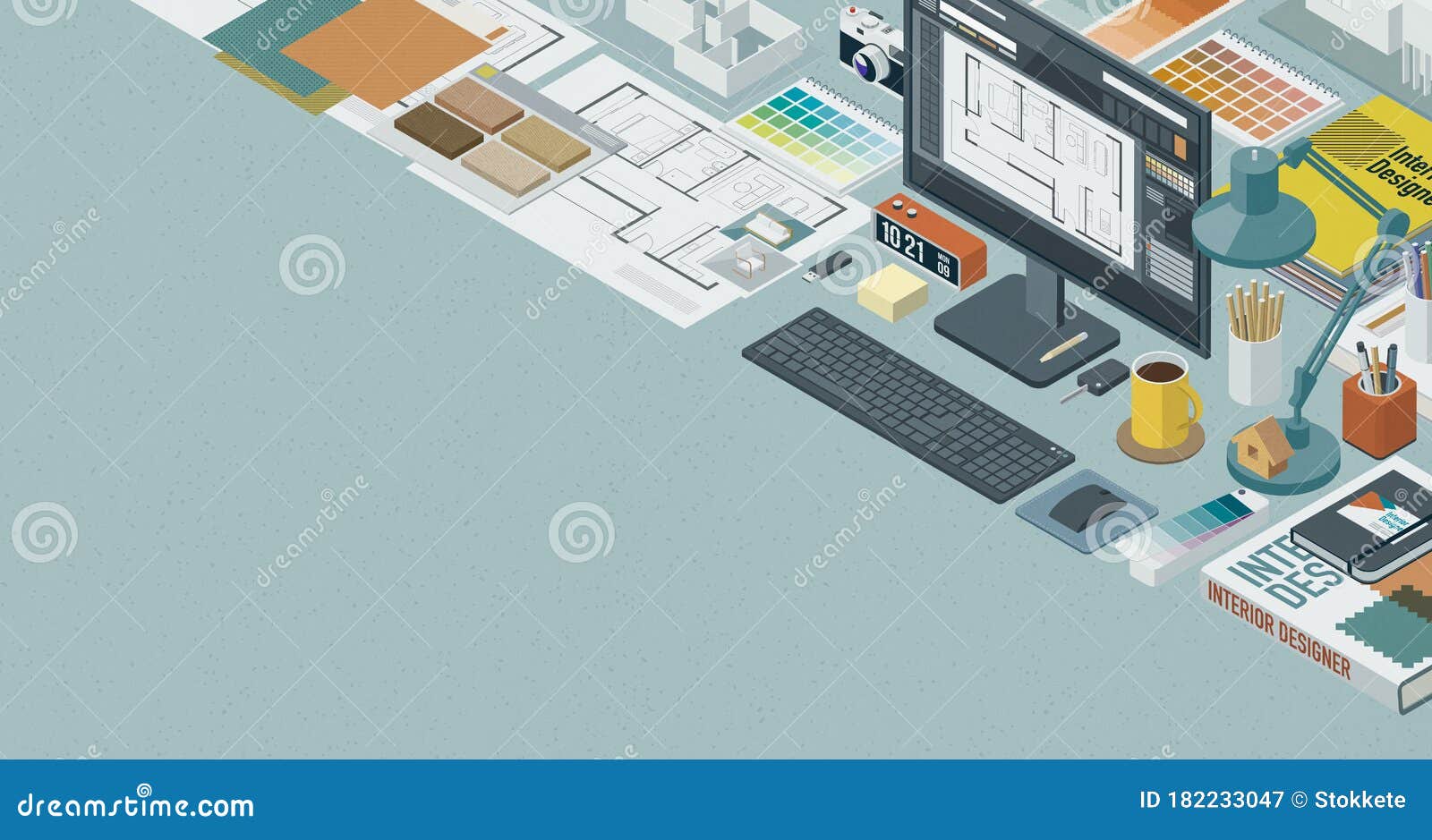 Professional Architect and Interior Designer Isometric Desktop,3D ...