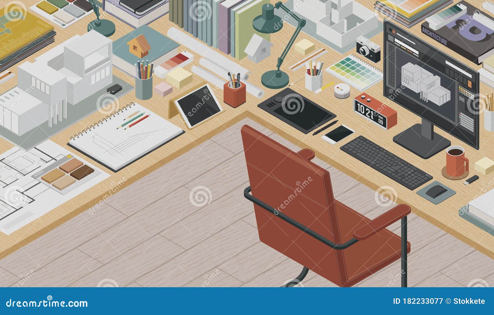 Professional Architect and Interior Designer Isometric Desktop,3D ...