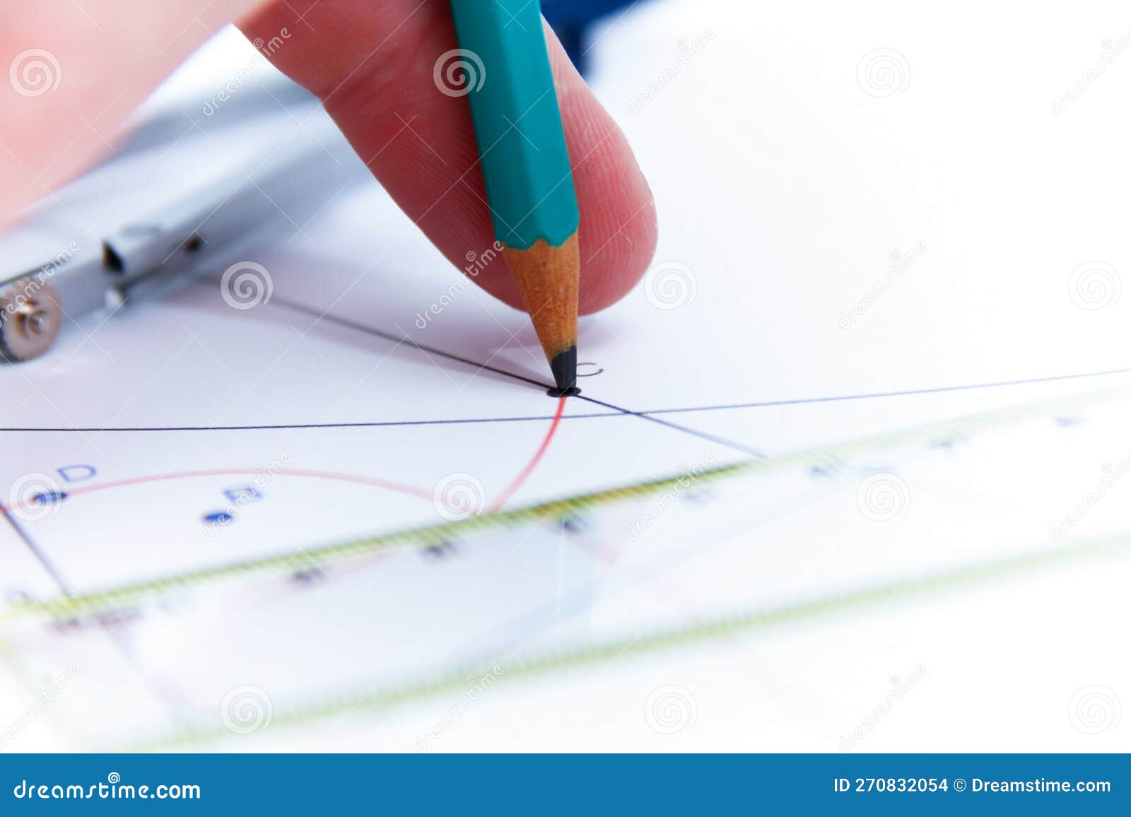 Professional Architect Working at His Desk, Measuring and Estimating ...