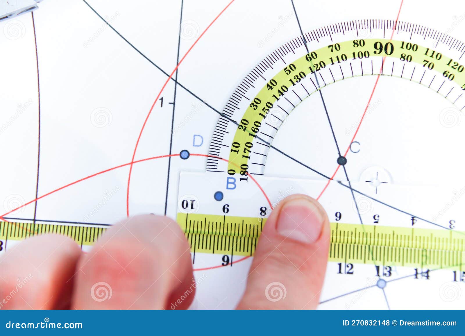 Professional Architect Working at His Desk, Measuring and Estimating ...