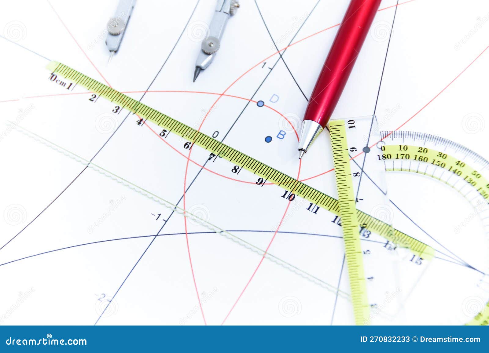 Professional Architect Working at His Desk, Measuring and Estimating ...