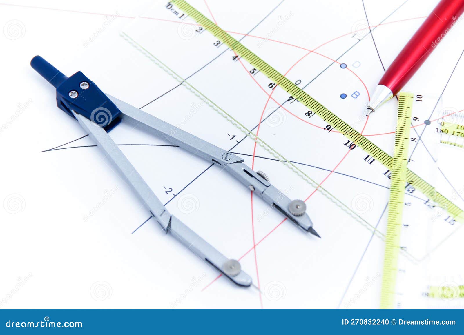 Professional Architect Working at His Desk, Measuring and Estimating ...