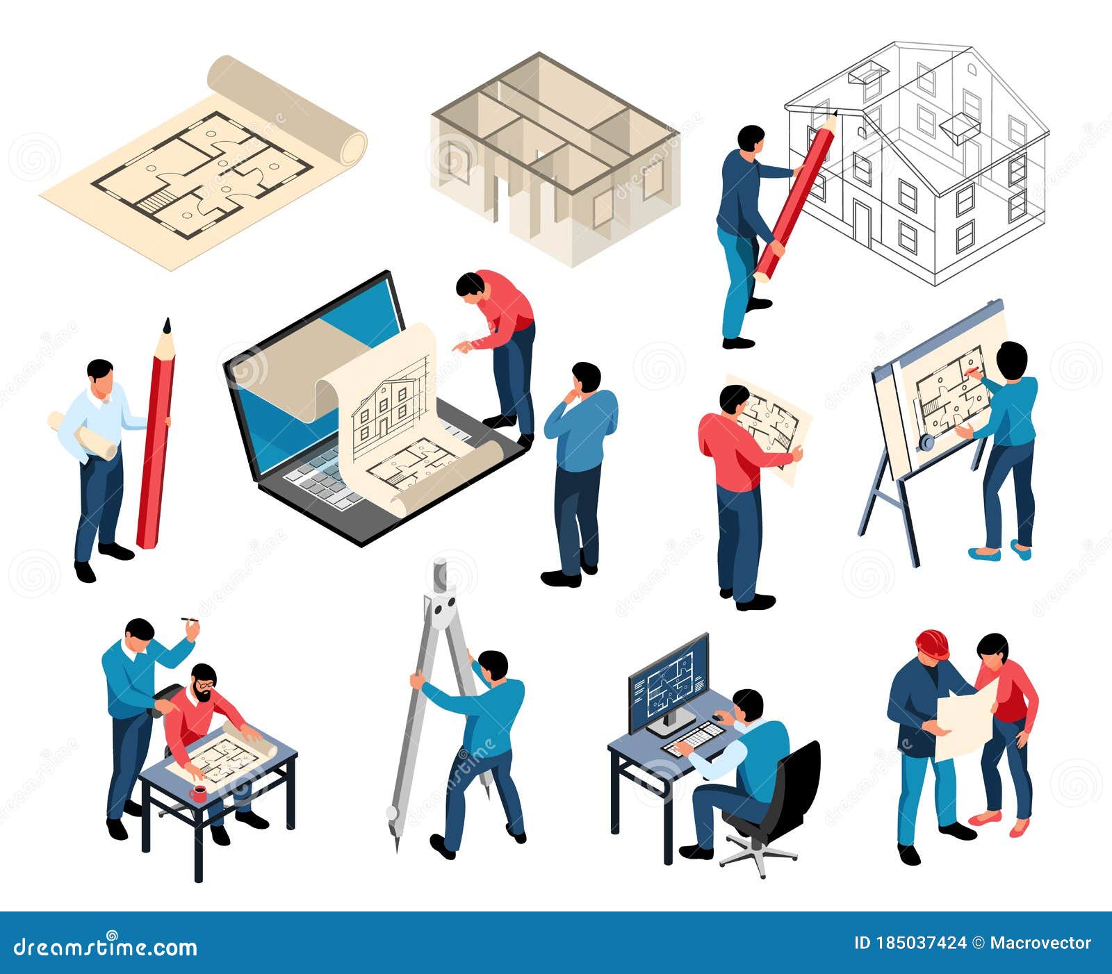 Professional Architects and Designers Set Stock Vector - Illustration ...