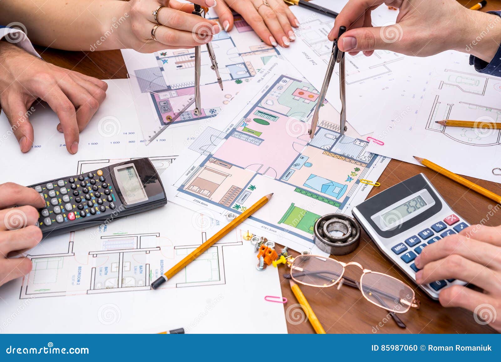 Professional Architects Discussing the House Project Stock Photo ...