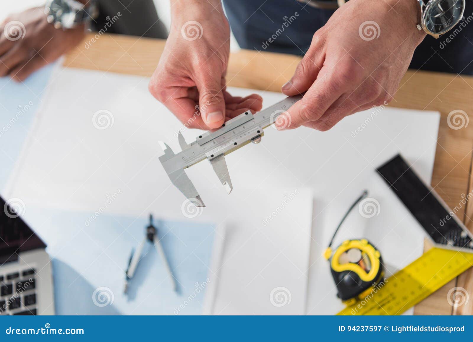 Professional Architects in Formal Wear Working with Tools Stock Image ...