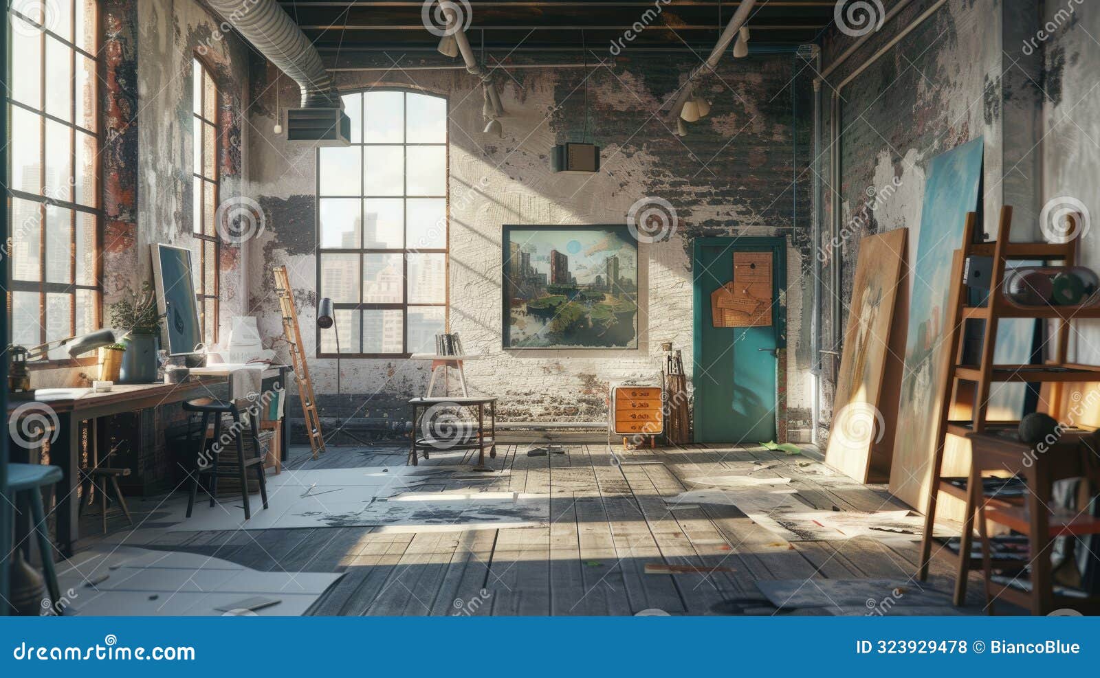 Professional Artist Looking and Impressing Digital Art at Art Studio ...