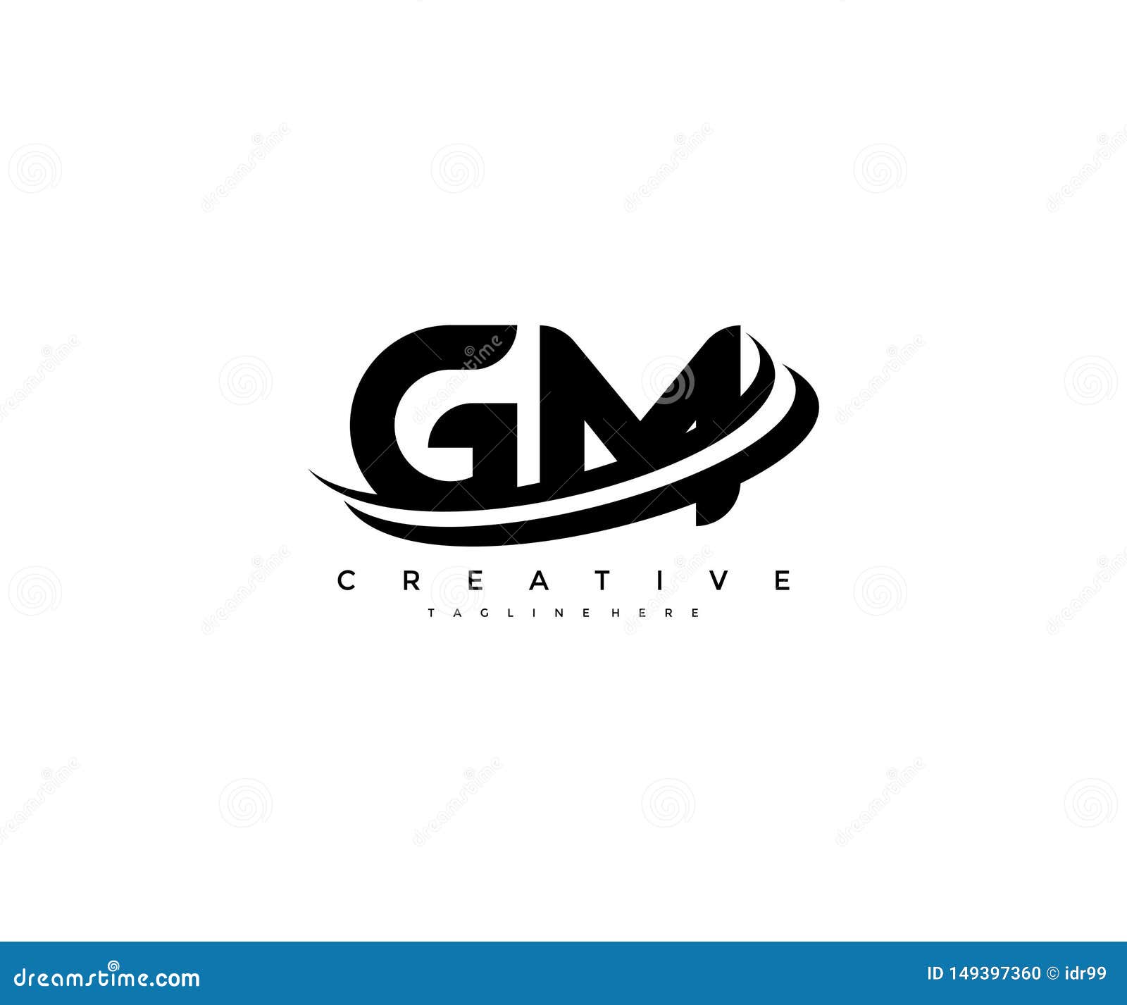 Professional Artistic Monogram Swoosh Letter GM Logo Design Stock ...