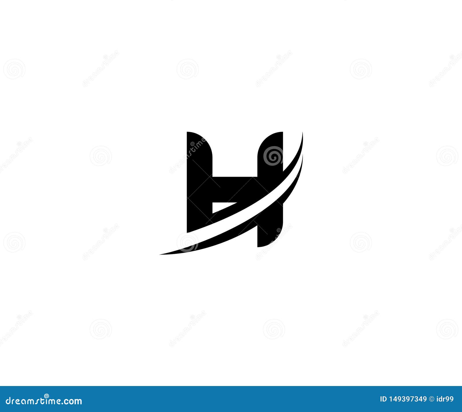 Professional Artistic Monogram Swoosh Letter H Logo Design Stock Vector ...