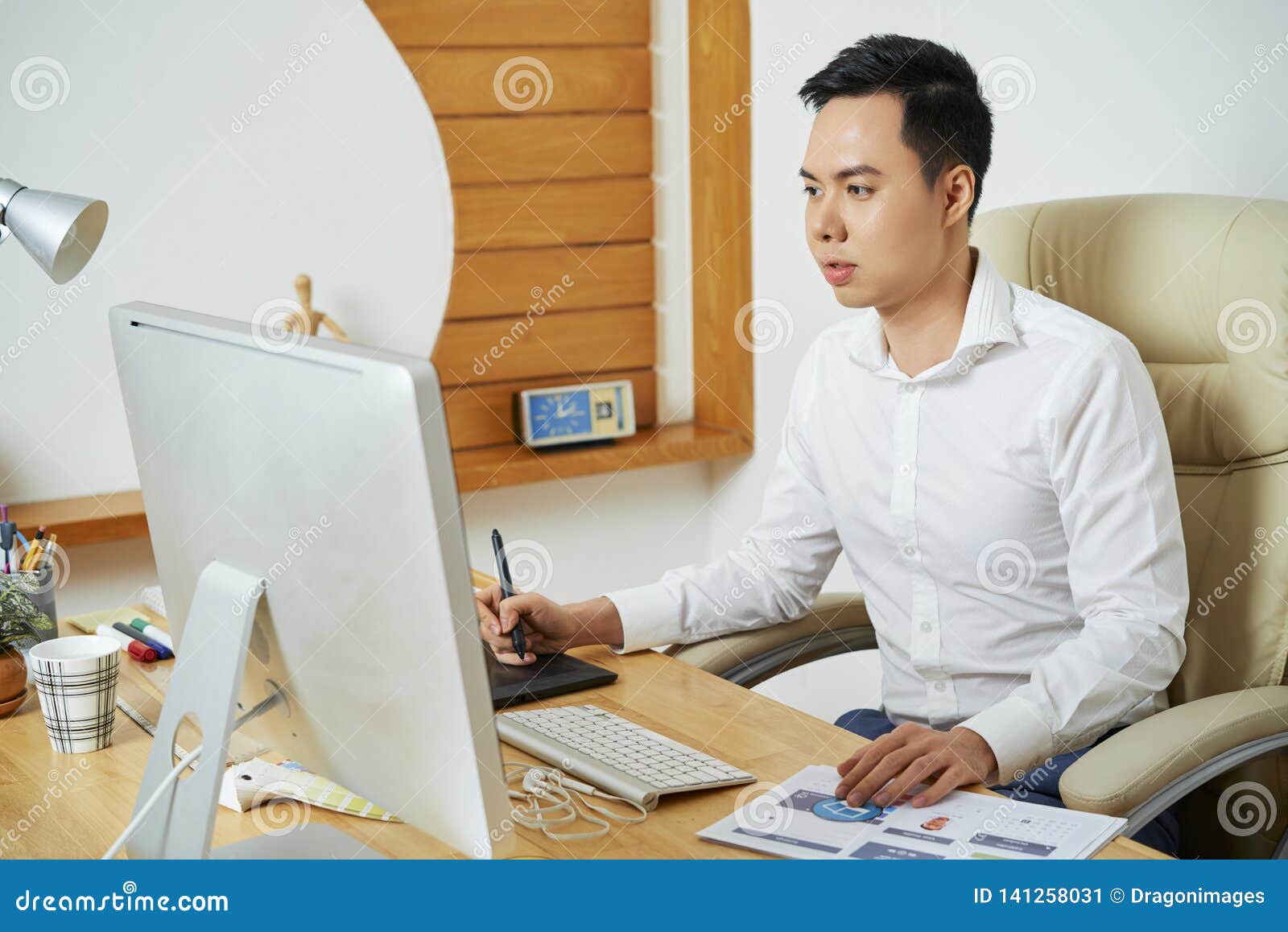 Web Designer Busy with Work Stock Image - Image of result, professional ...