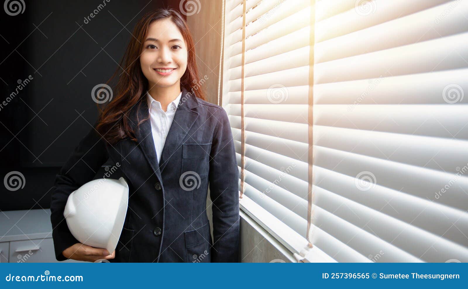 Professional Asian Female Engineer Standing Confidently Smiling in the ...